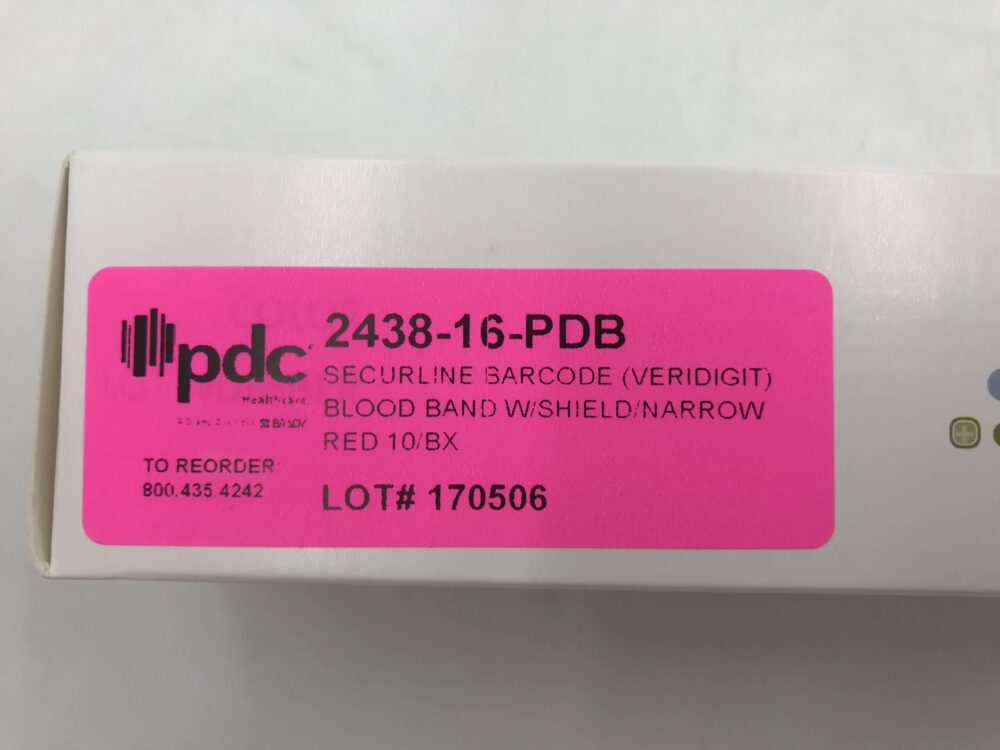 PDC 2438-16-PDB Bar Code Blood Band - Narrow with Tail (10/Box) - GB ...