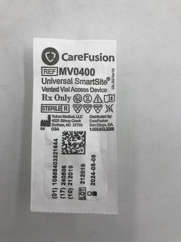 CareFusion MV0400 Universal SmartSite Vented Vial Access Device – GB ...