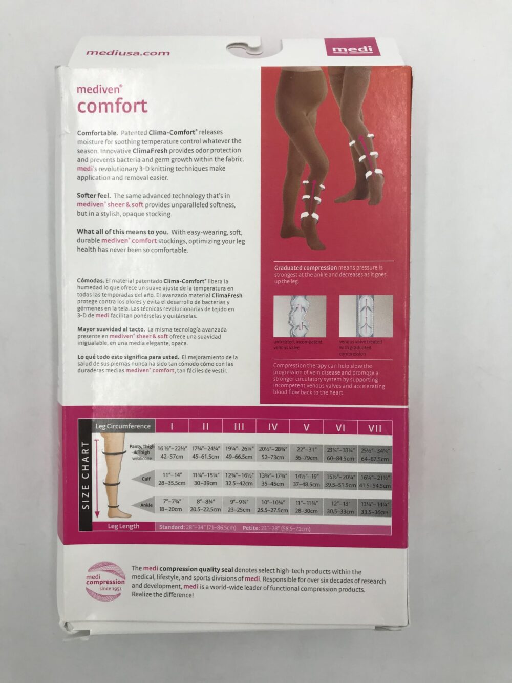 Mediven 48804 Compression Stockings Comfort Thigh Lace Band Pet Closed ...