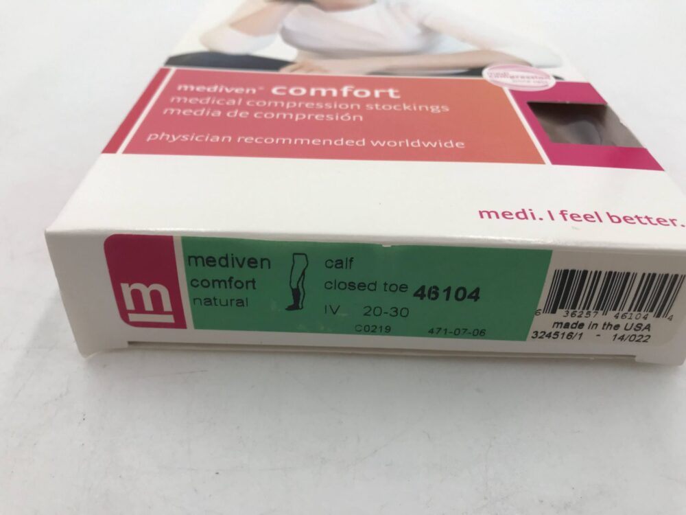 Mediven 46104 Compression Stockings Comfort Calf Closed Toe Natural 20 ...