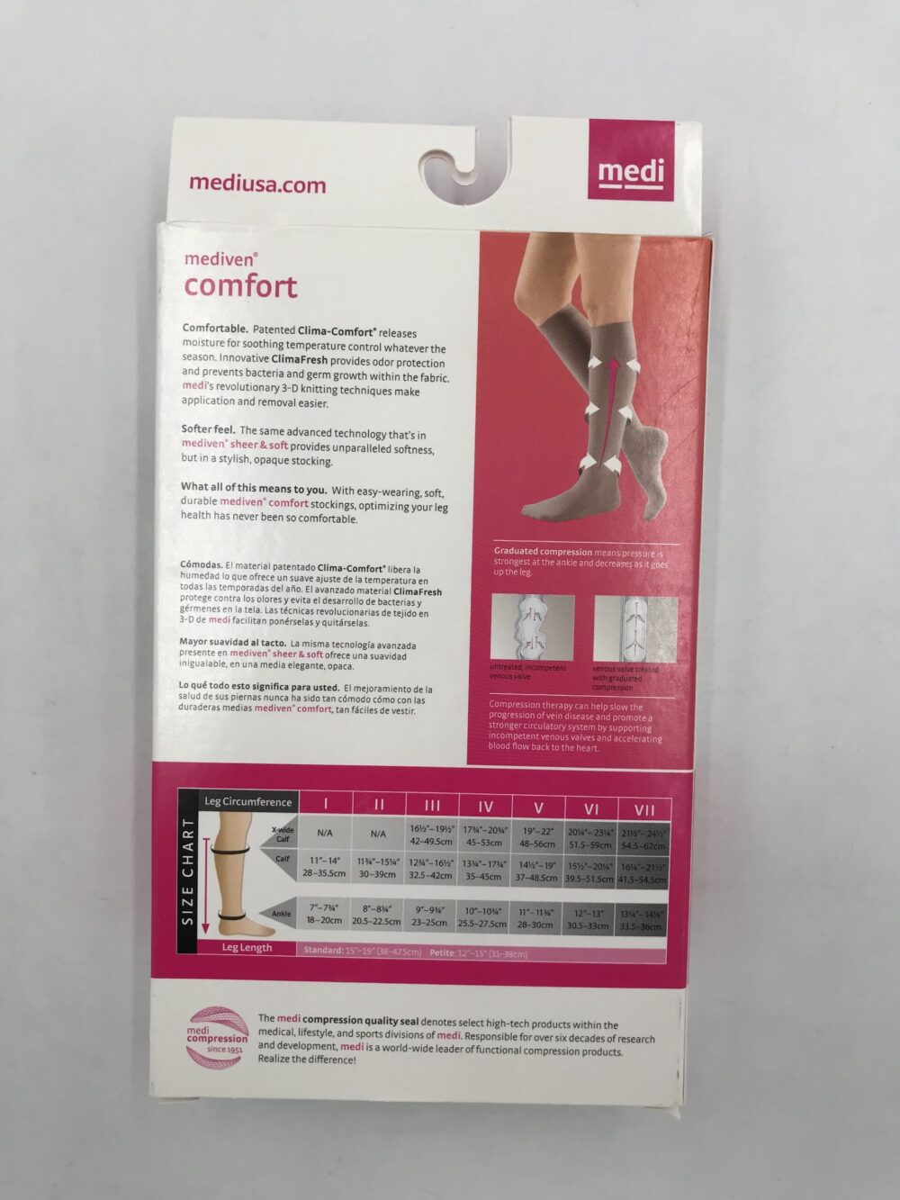 Mediven 46104 Compression Stockings Comfort Calf Closed Toe Natural 20 ...
