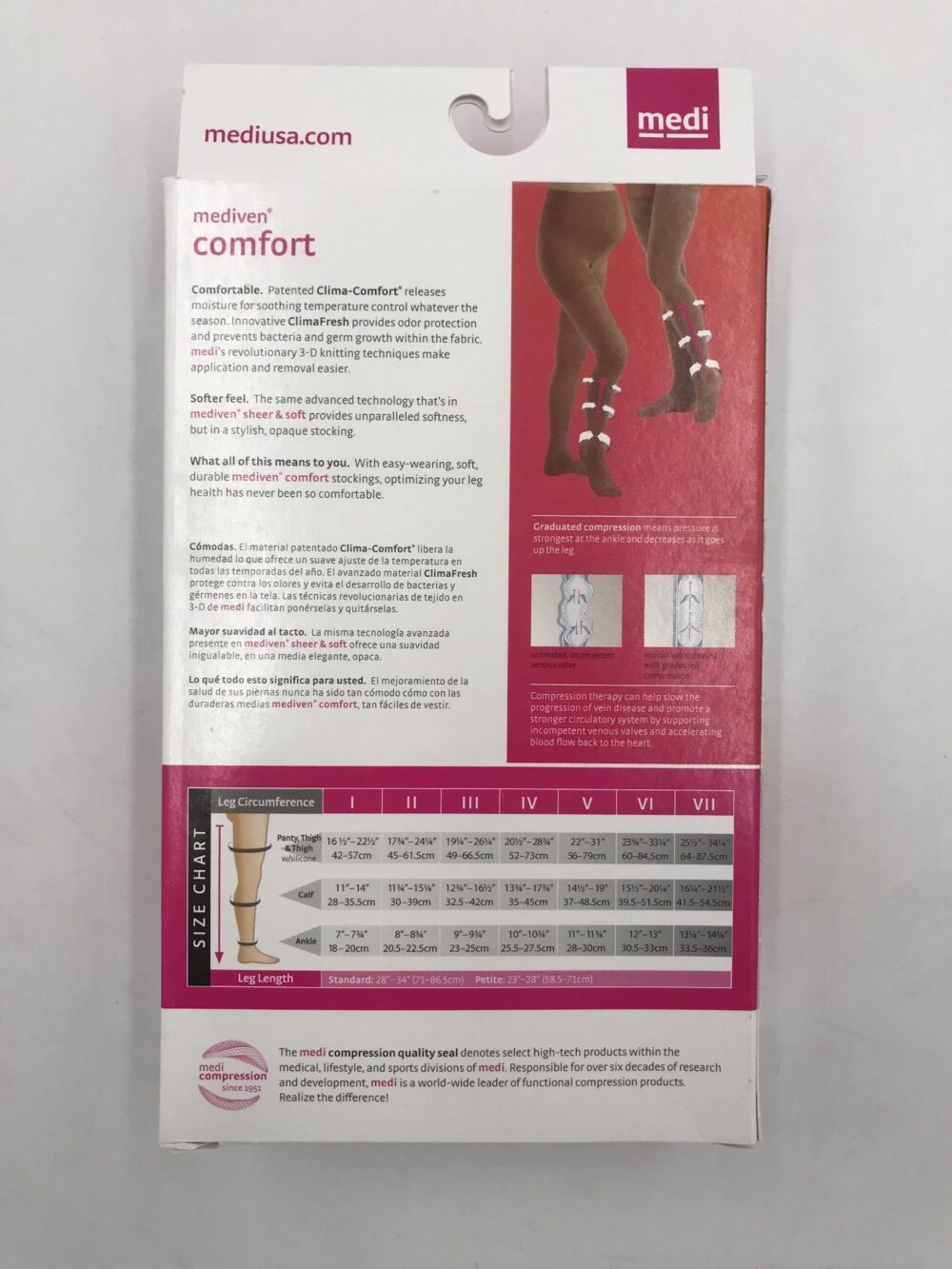 Mediven 48807 Compression Stockings Comfort Thigh Lace Band Pet Closed ...