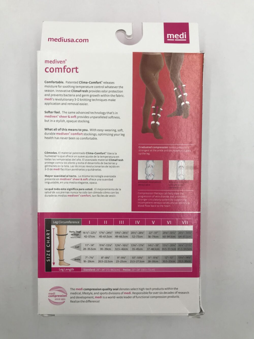 Mediven 48806 Compression Stockings Comfort Thigh Lace Band Pet Closed ...