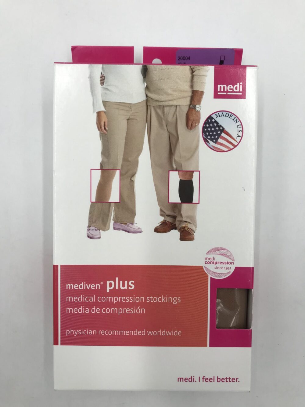 Mediven 20004 Compression Stockings Plus Thigh w/Topband Open Toe Beige ...