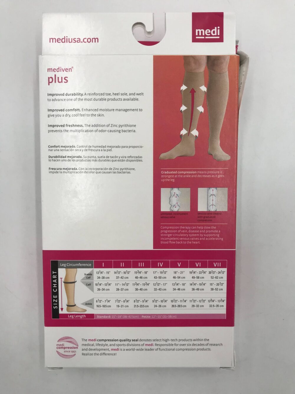 Mediven 27904 Compression Stockings Plus Calf w/Topband Open Toe Beige ...