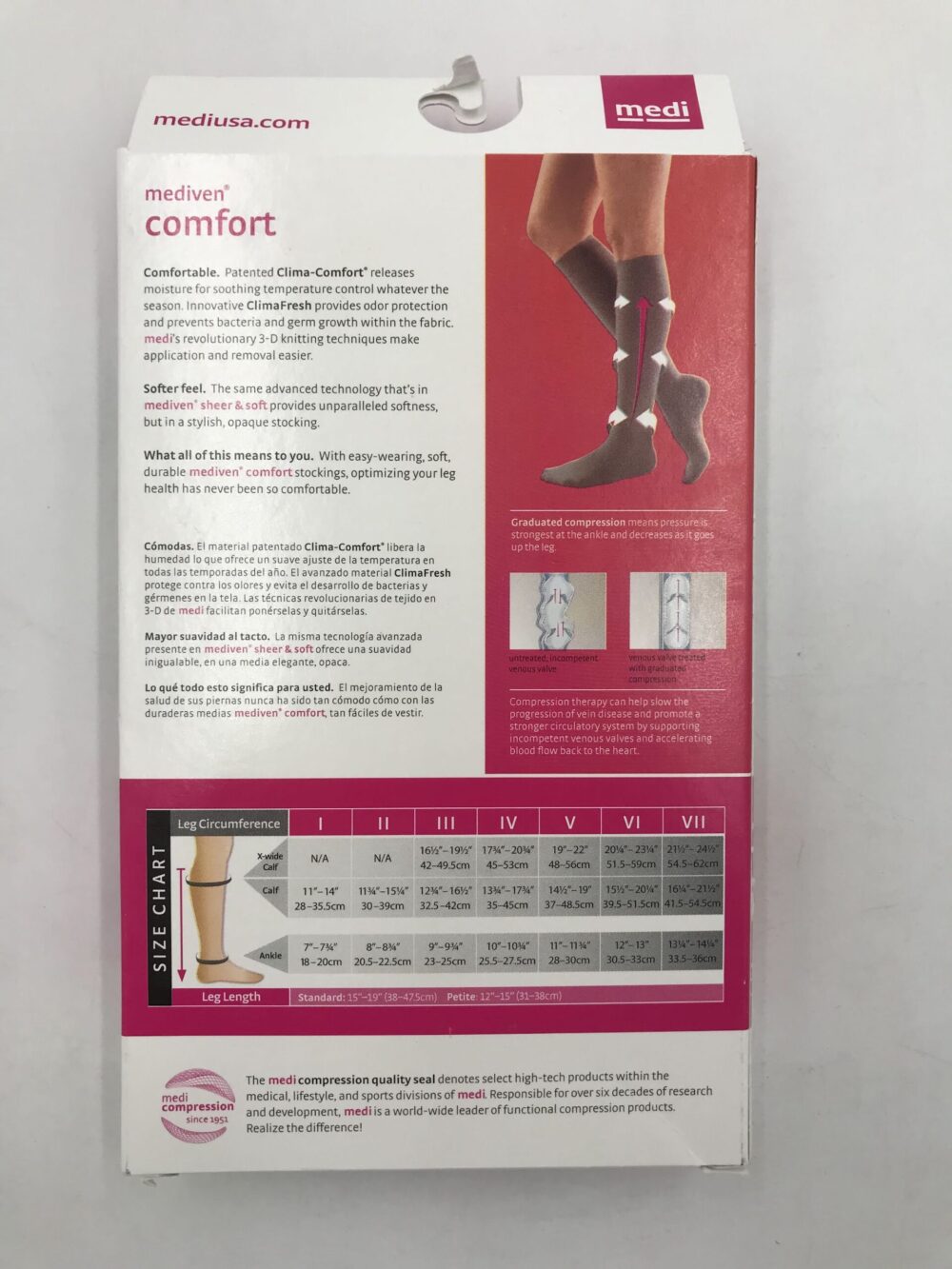 Mediven 48103 Compression Stockings Comfort Calf Closed Toe Natural 30 ...