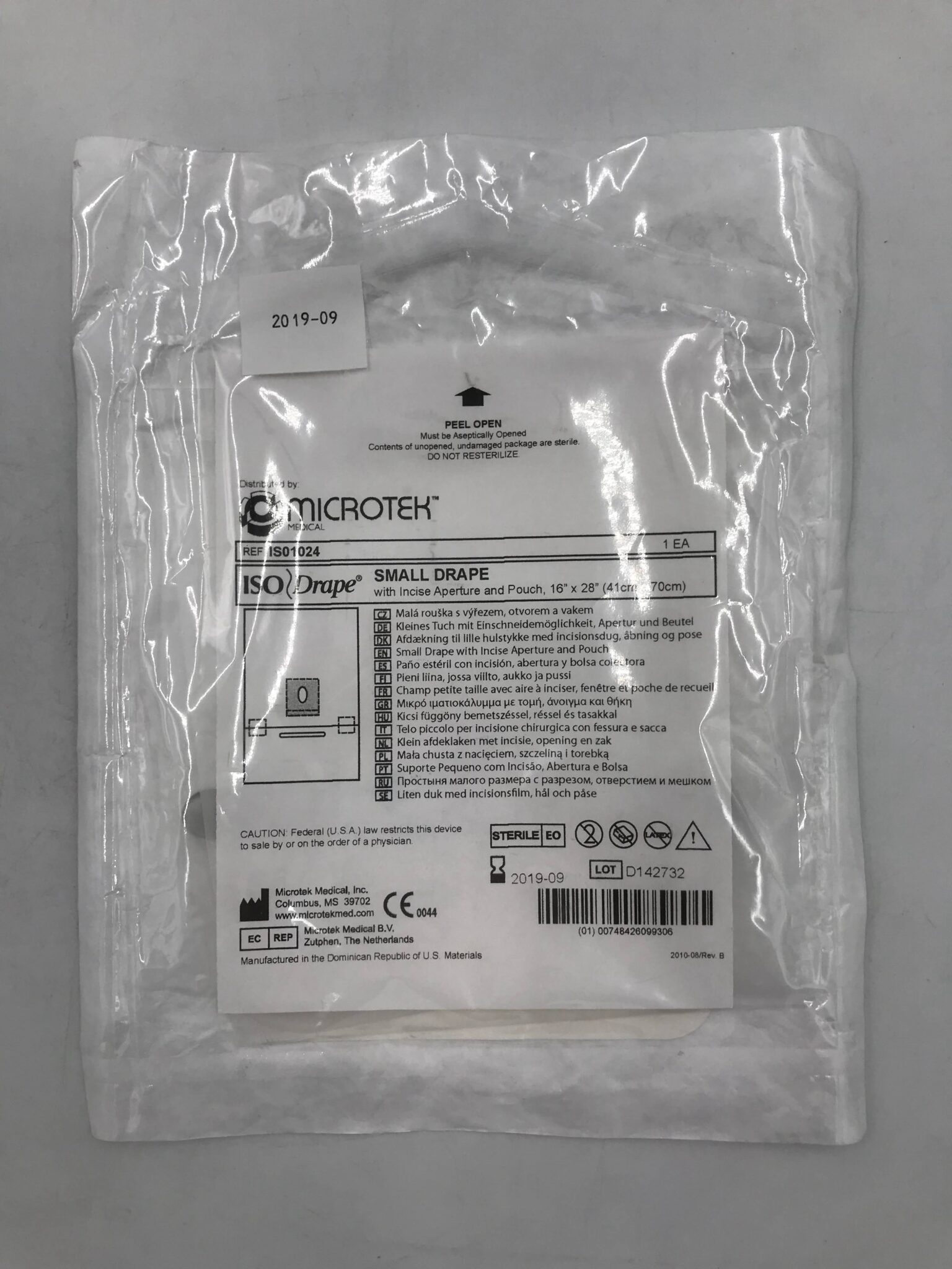 MICROTEK MEDICAL IS01024 ISO Small Drape w/ Incise Aperture and Pouch ...