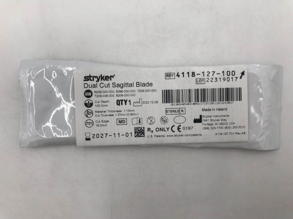 STRYKER 4118-127-100 Dual Cut Sagittal Blade 100mm - GB TECH USA