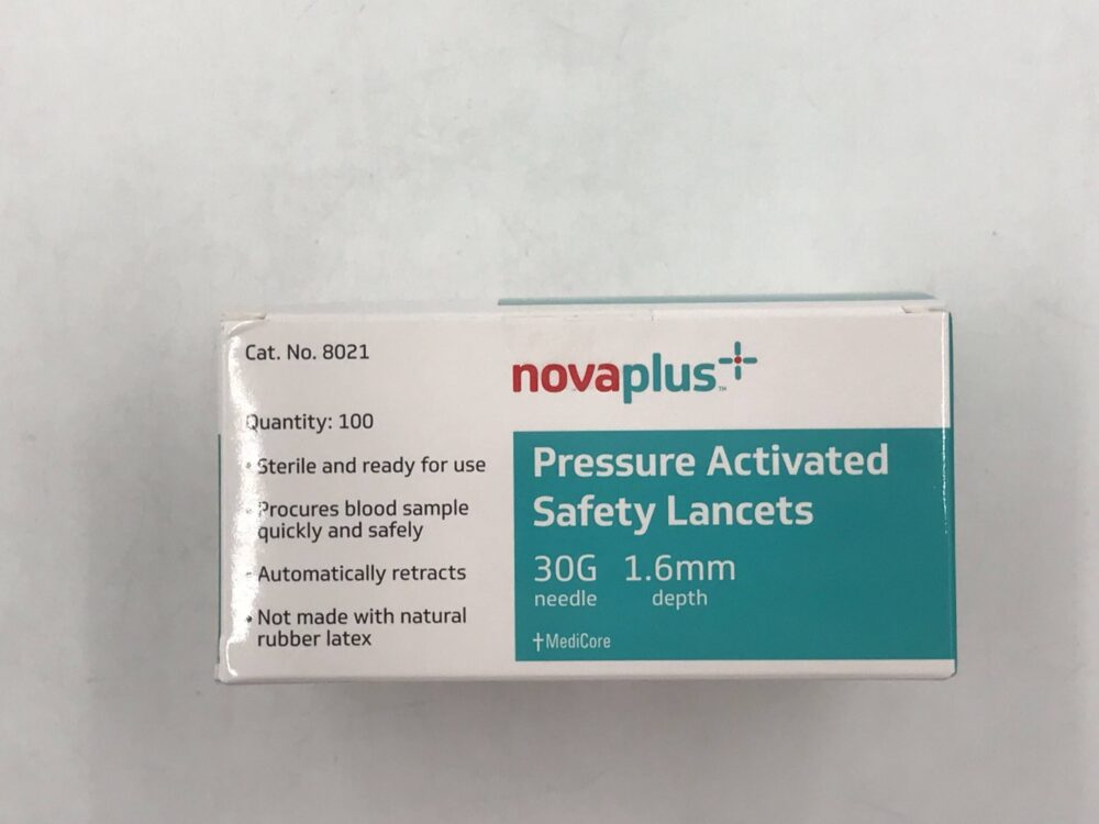 MediCore 8021 Novaplus Pressure Activated Safety Lancets 30G Needle 1 ...