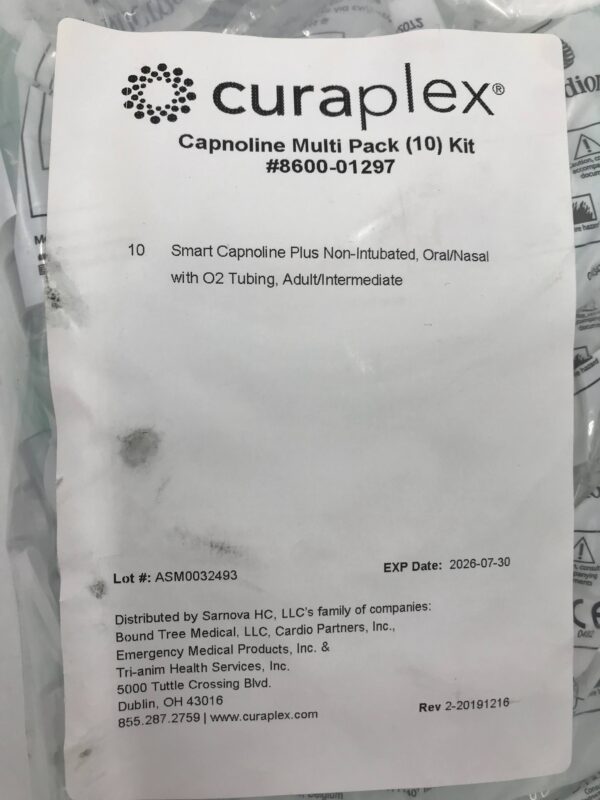 Curaplex 8600-01297 Smart Capnoline Plus Non-Intubated, Oral/Nasal with ...