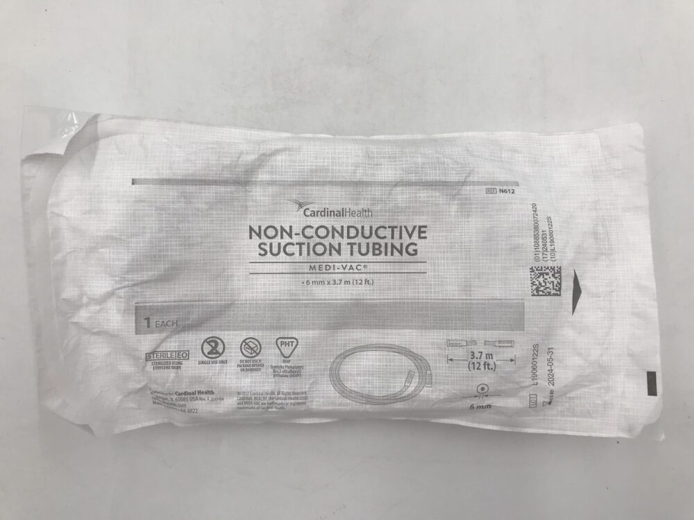 Cardinal Health N612 Non-Conductive Suction Tubing Medi-Vac 6mm x 3.7mm (12ft.) - GB TECH USA