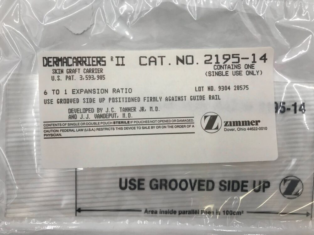 ZIMMER 2195-14 Dermacarriers II, Skin Graft Carrier 6 to 1 Expansion ...