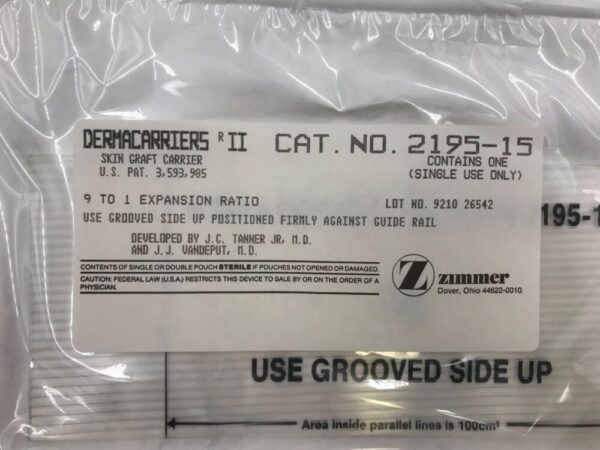 ZIMMER 2195-15 Dermacarriers II, Skin Graft Carrier 9 to 1 Expansion ...