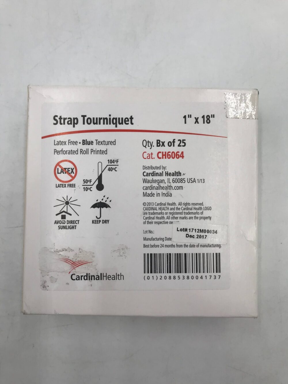 CARDINAL HEALTH CH6064 Strap Tourniquet LF, Blue Textured 1in x 18in ...