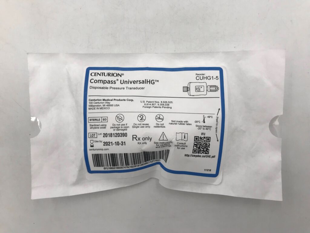 CENTURION CUHG1-5 Compass UniversalHG Disposable Pressure Transducer(X ...