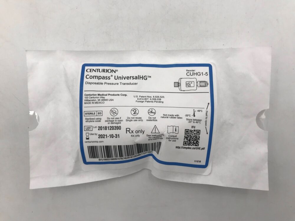CENTURION CUHG1-5 Compass UniversalHG Disposable Pressure Transducer(X ...