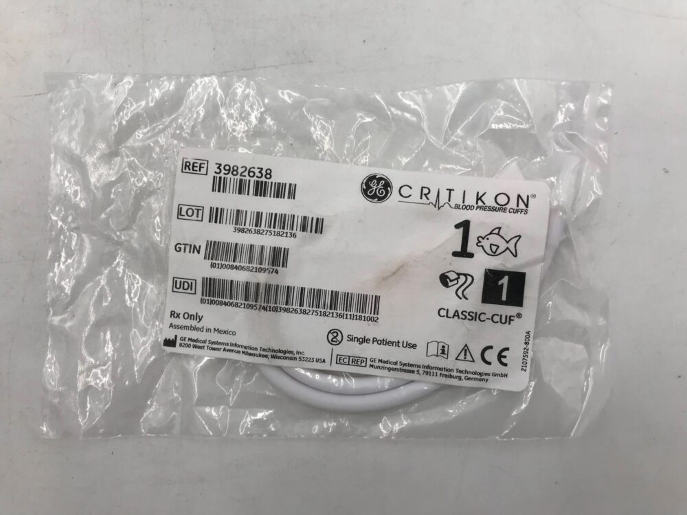 GE MEDICAL 2638 Critikon Blood Pressure Classic-Cuff Size:1 3-6cm - GB ...