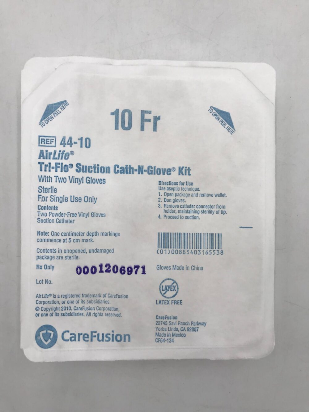 CareFusion 44-10 AirLife Tri-Flo Suction Cath-N- Glove Kit 10Fr - GB ...