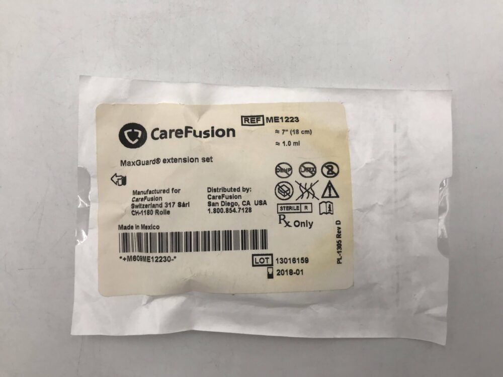 CareFusion ME1223 MaxGuard Extension Set ≈7″ (18cm) ≈1.0ml (X) - GB ...