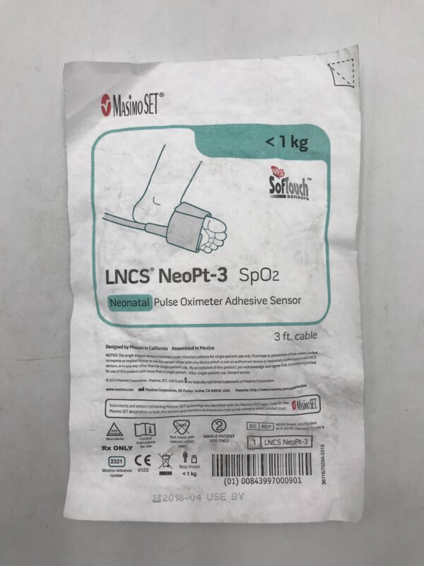 MASIMO 2321 SoftTouch Neonatal Pulse Oximeter Adhesive SpO2 Sensor w ...