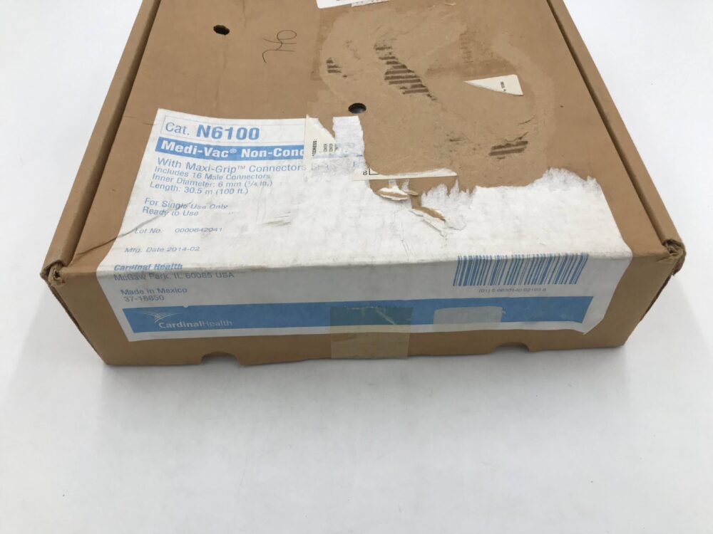 CARDINAL HEALTH N6100 Medi-Vac Non-Conductive Suction Tubing w/Maxi-Grip Connectors 100ft - GB ...