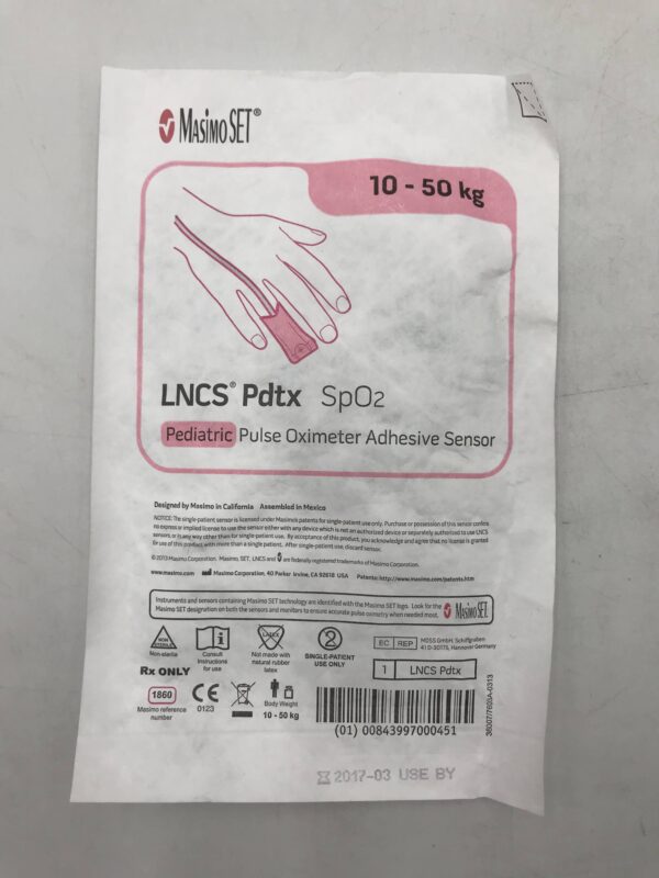 MASIMO 1860 Pediatric Pulse Oximeter Adhesive SpO2 Sensor 10-50kg(X ...