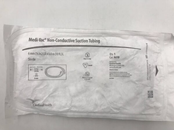 Cardinal Health N610 Medi-Vac Non-Conductive Suction Tubing 6mm (1/4in ...