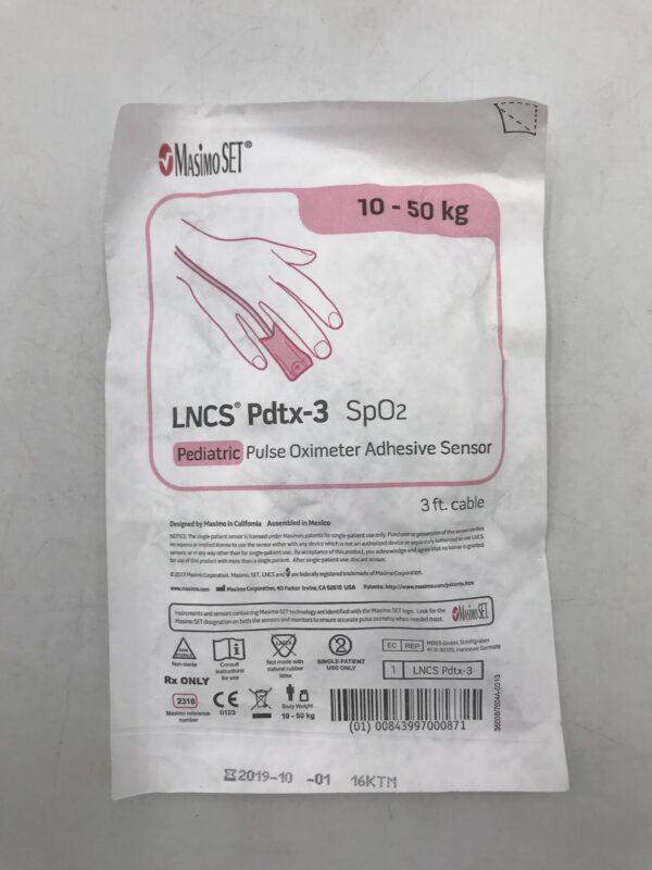 MASIMO 2318 Pediatric Pulse Oximeter Adhesive SpO2 Sensor w/3ft Cable ...