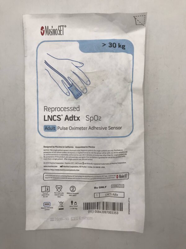 MASMIO 2686 Adult Pulse Oximeter Adhesive SpO2 Sensor >30kg ...