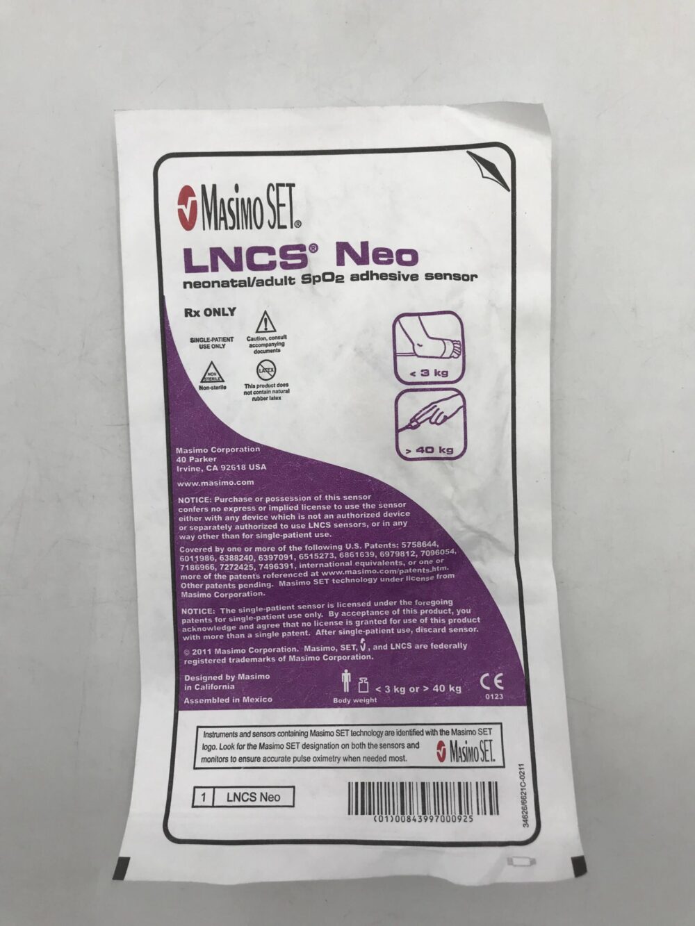MASIMO LNCS Neo Neonatal/Adult SpO2 Adhesive Sensor40kg (X) - GB TECH USA