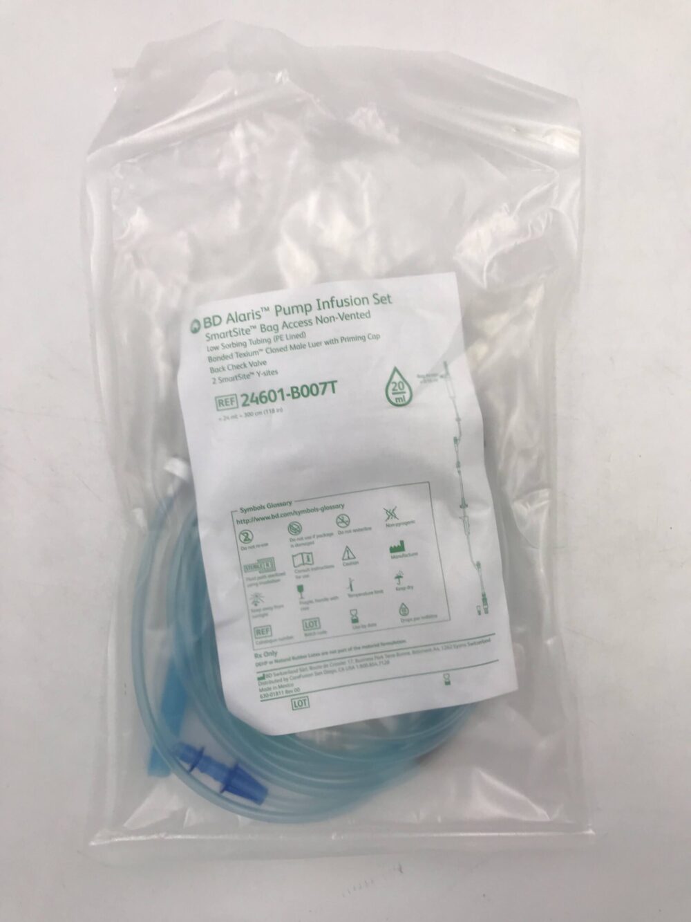BD 24601-B007T Alaris Pump Infusion Set SmartSite Bag Access Non-Vented ...