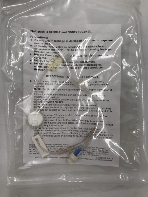 CareFusion 20029E SmartSite Extension Set Smallbore Tubing 0.2 Micron ...
