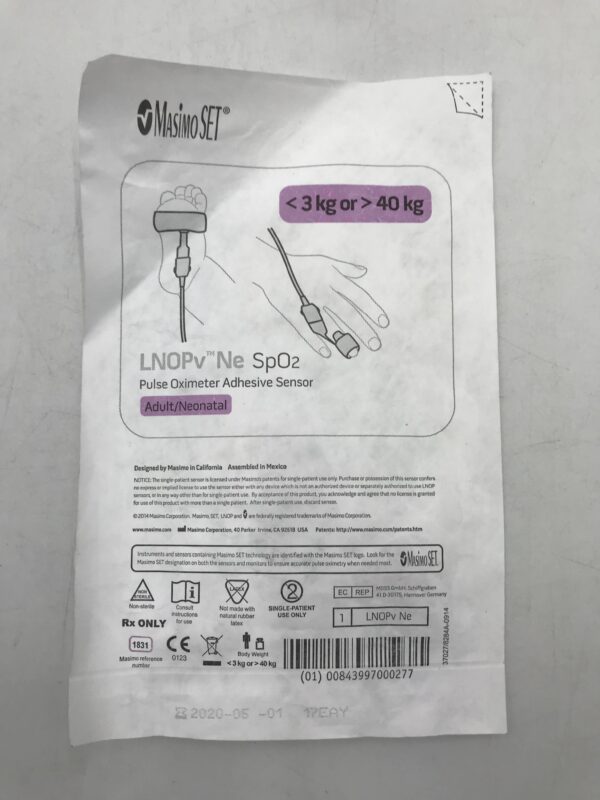 MASIMO 1831 LNOPv Ne SpO2 Pulse Oximeter Adhesive Sensor Adult/Neonatal ...