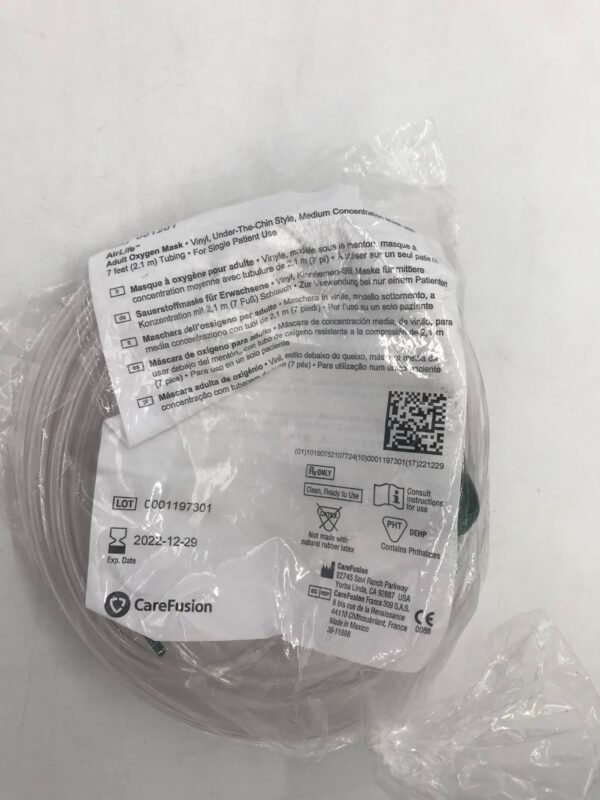 CareFusion 001201 AirLife Adult Oxygen Mask Under The Chin Style 7ft ...