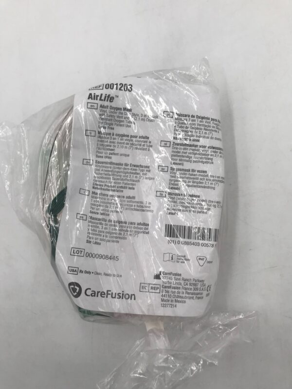 CareFusion 001203 AirLife Adult Oxygen Mask Under The Chin Style 7ft ...