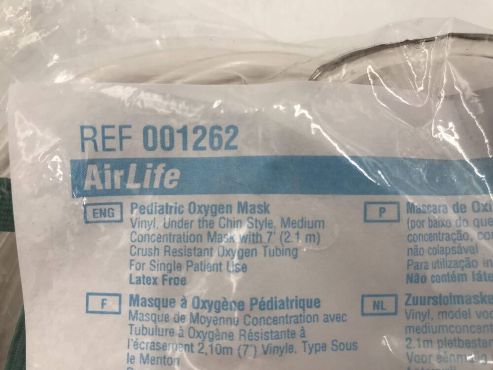 Cardinal Health 001262 AirLife Pediatric Oxygen Mask Under The Chin ...