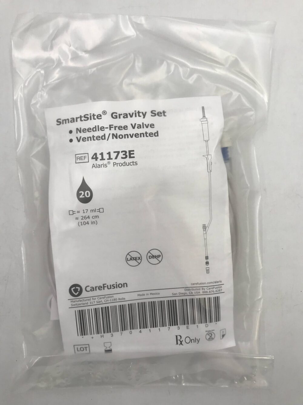 CareFusion 41173E SmartSite Gravity Set Needle-Free Valve Vented ...