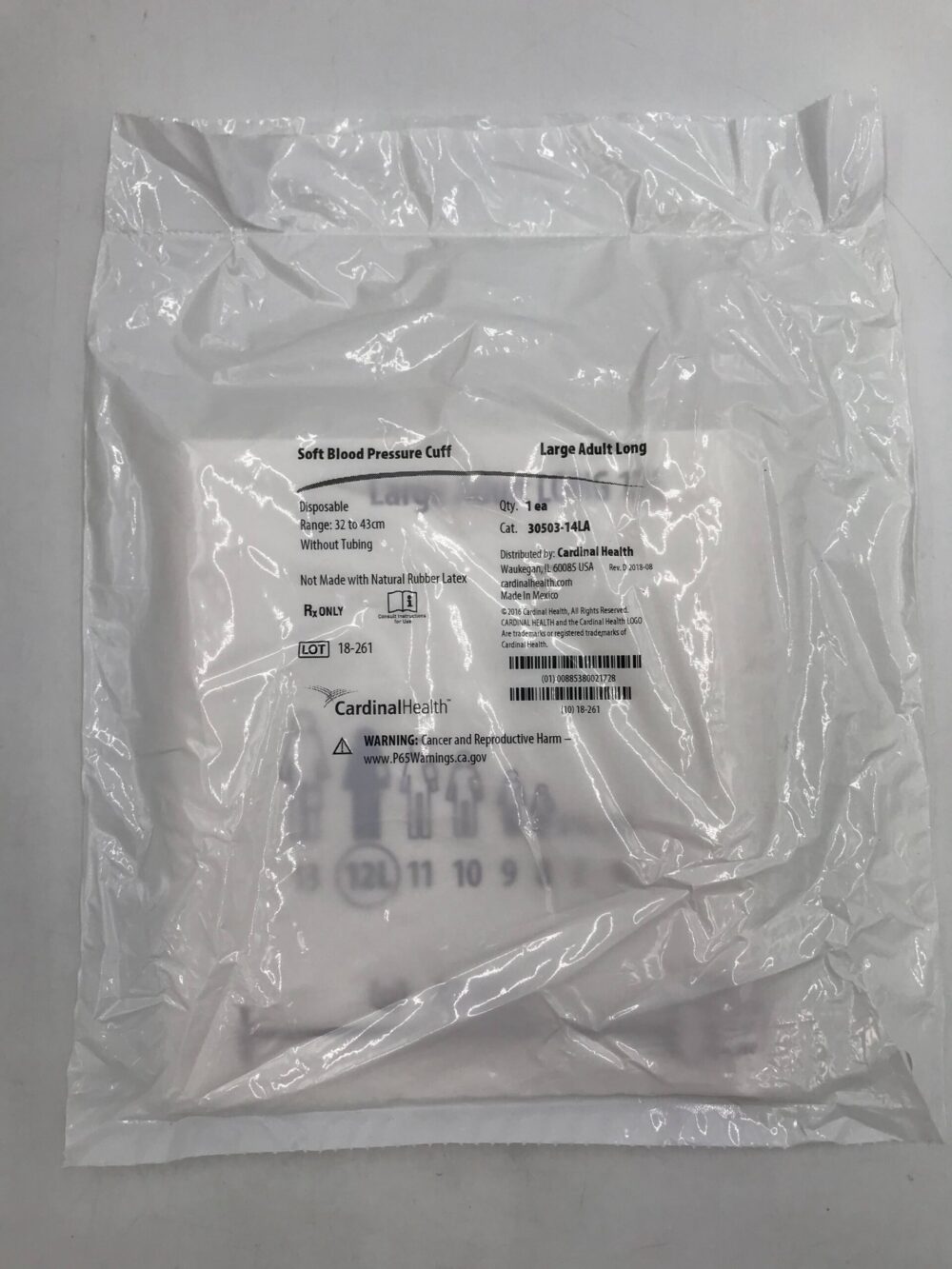 CARDINAL HEALTH 30503-14LA Soft Blood Pressure Cuff w/o Tubing 32-43cm ...