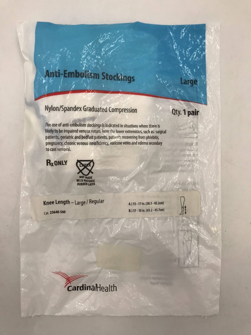 CARDINAL HEALTH 23640-560 Anti-Embolism Stockings Nylon/spandex ...