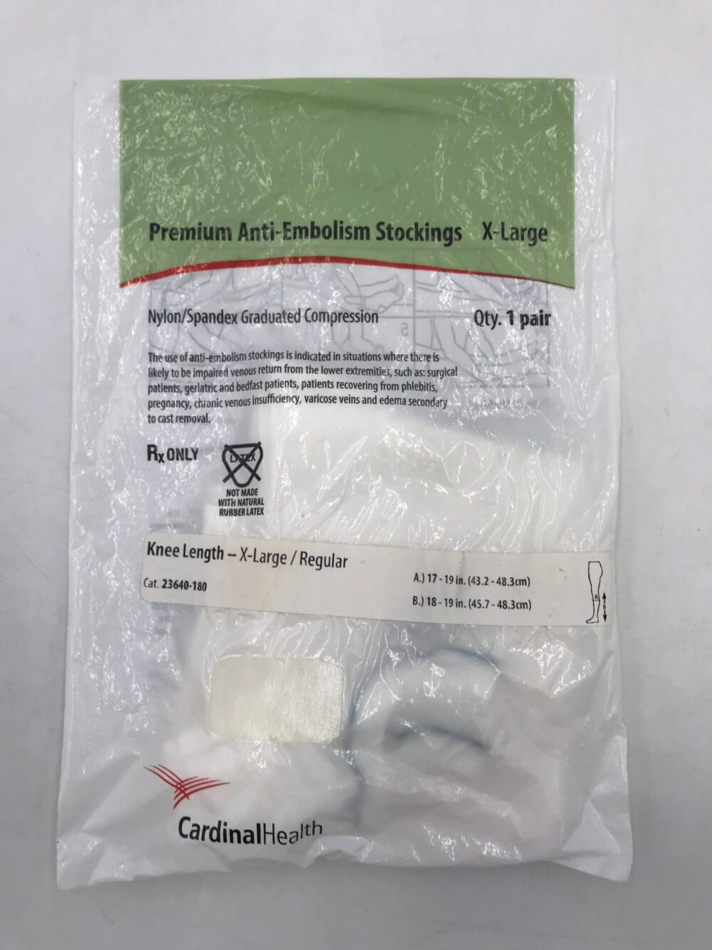 CARDINAL HEALTH 23640-180 Anti-Embolism Stockings Nylon/Spandex ...