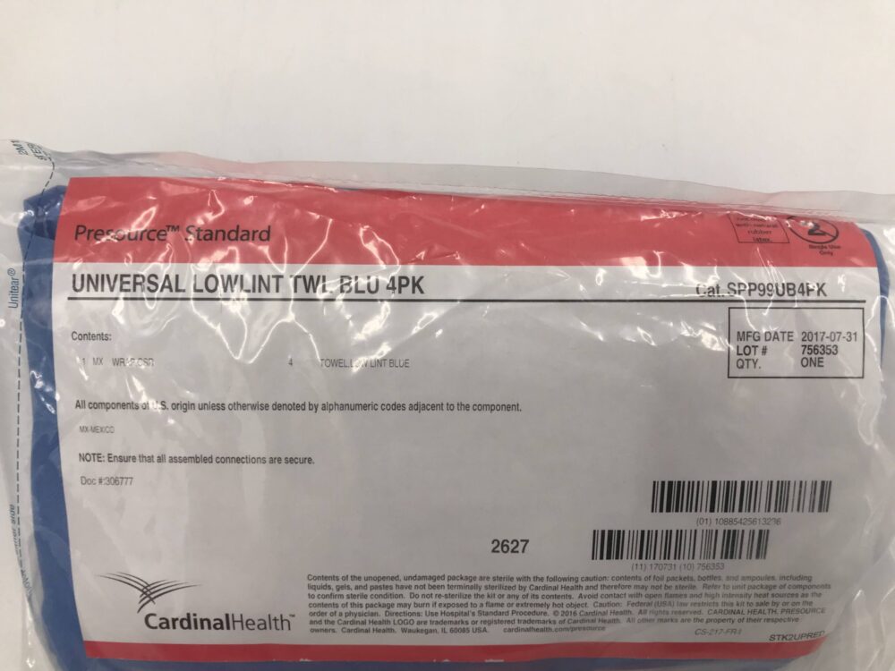 Cardinal Health SPP99UB4PK Universal Lowlint Twl Blu 4PK - GB TECH USA