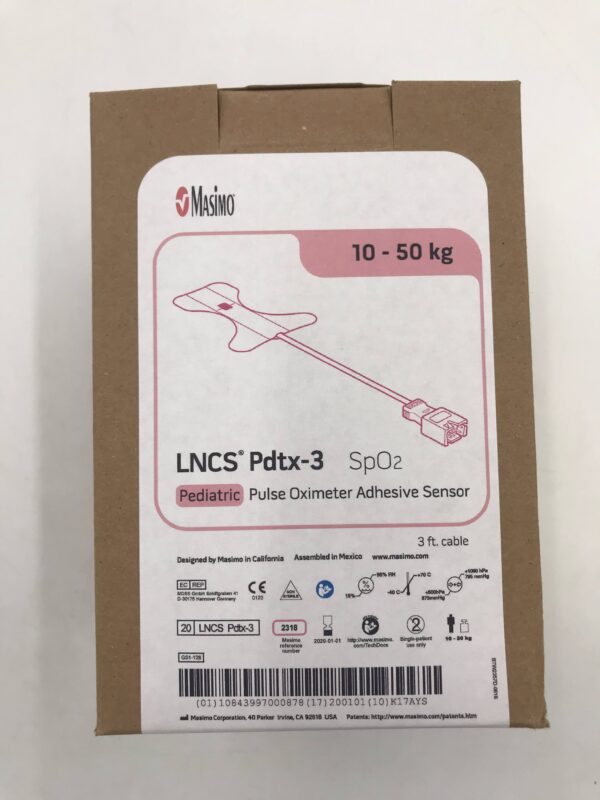 MASIMO 2318 LNCS Pdtx-3 Pediatric Pulse Oximeter Adhesive SpO2 Sensor w ...