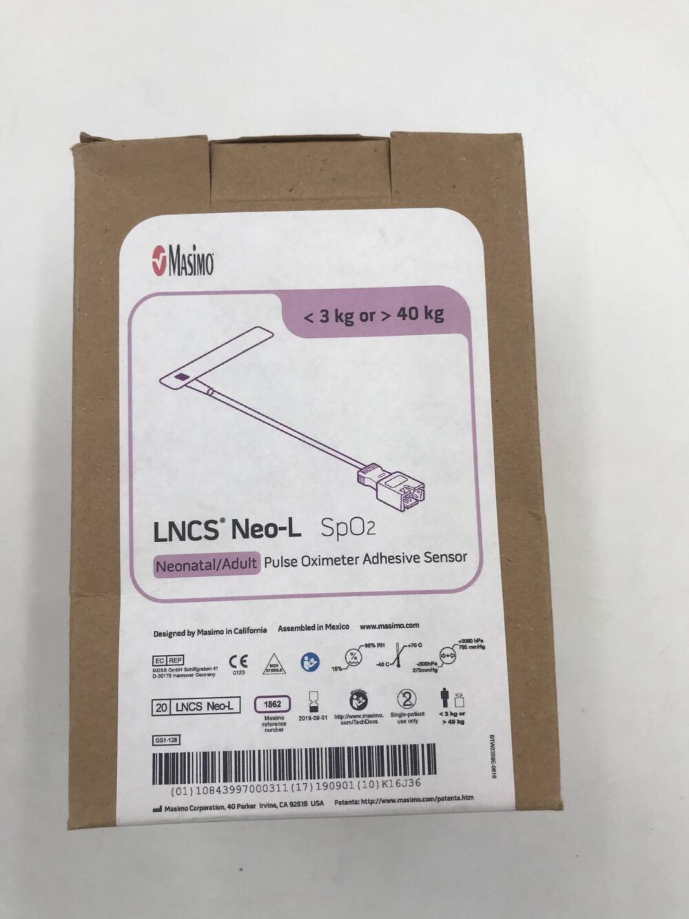 MASIMO 1862 LNCS Neo-L Neonatal/Adult Pulse Oximeter Adhesive SpO2 ...