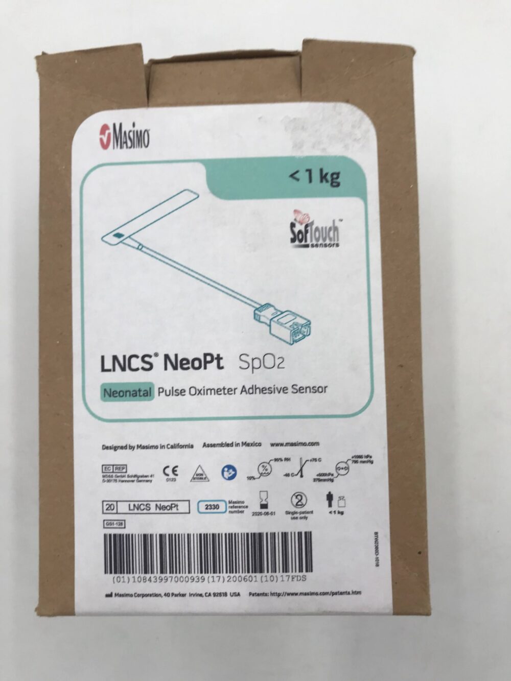MASIMO 2330 LNCS NeoPt SofTouch Neonatal Pulse Oximeter Adhesive SpO2 ...