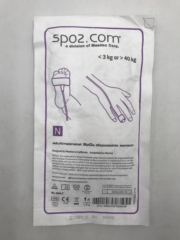 MASIMO 1776 Adult/Neonatal SpO2 Disposable Sensor 40kg(X) – GB TECH USA