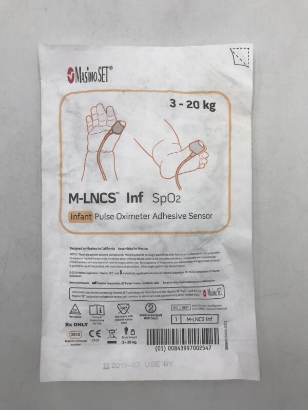 MASIMO 2512 M-LNCS Inf Infant Pulse Oximeter Adhesive SpO2 Sensor 3 ...