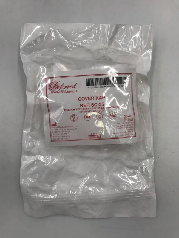 PREFERRED MEDICAL SC-35 Cover Kap Polyethylene Bag w/Elastic Band 18in ...