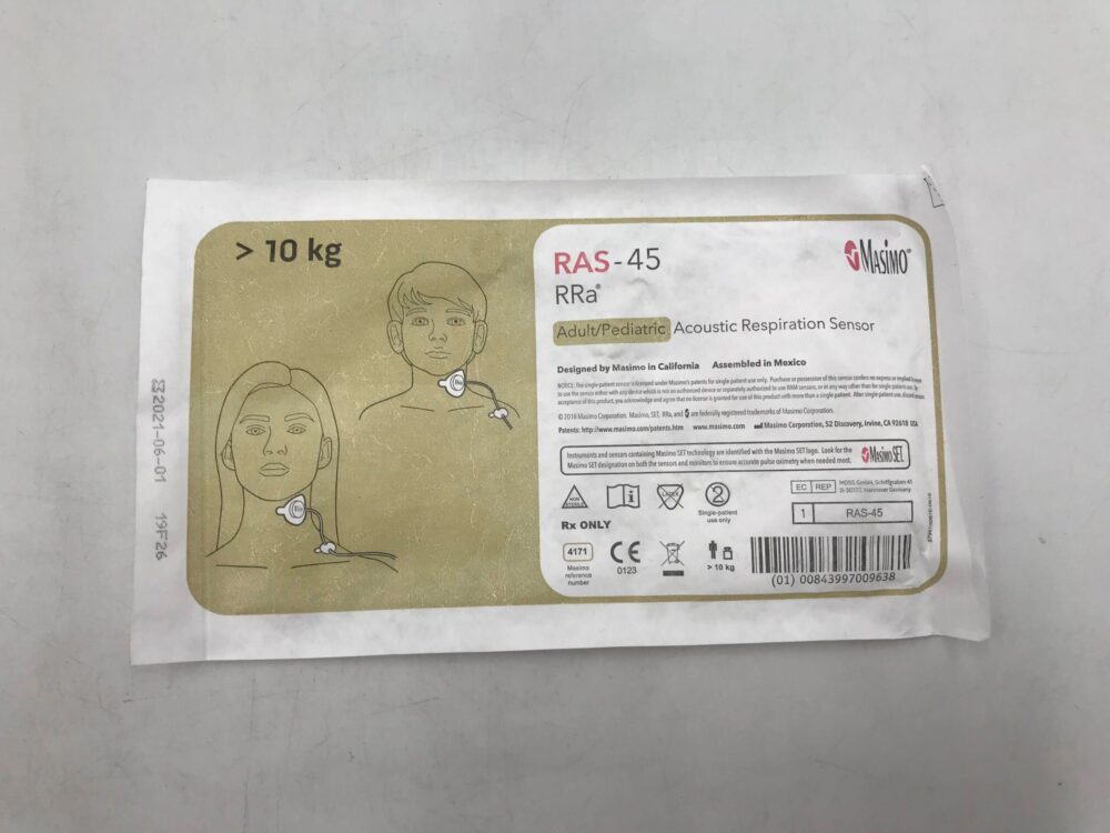 MASIMO 4171 RAS-45 RRa Adult/Pediatric Acoustic Respiration Sensor ...