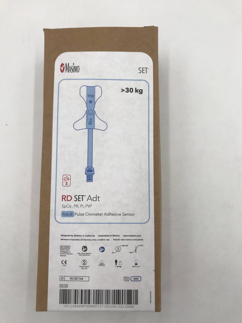 MASIMO 4000 RD Set Adt SpO2, PR, Pi, PVi, Adult Pulse Oximeter Adhesive ...