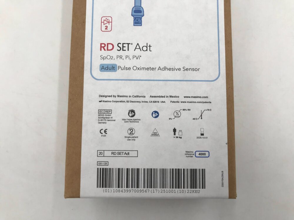 MASIMO 4000 RD Set Adt SpO2, PR, Pi, PVi, Adult Pulse Oximeter Adhesive ...